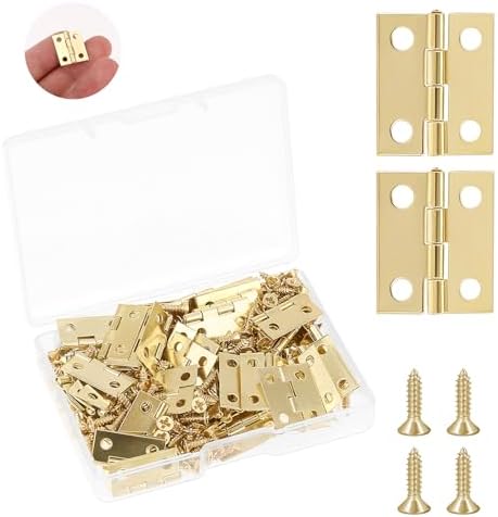 Giantree 50 Pack Mini Hinges for Wooden Box, Small Hinges with Screws ...