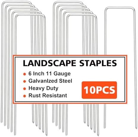 Amazon.com : houya Landscape Staples 6 Inch Garden Stakes Galvanized ...