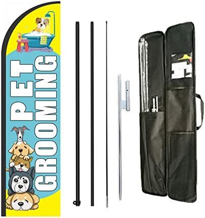 Amazon.com : Pet Grooming Feather Flag Pole Kit,Business Advertising ...