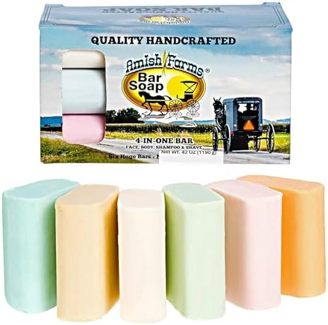 Amazon.com : Amish Farms Bar Soap w/All Natural Bentonite Clay (6 Bars ...
