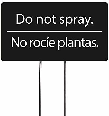 Amazon.com : Do Not Trim Acrylic Yard Sign, Bilingual Plant Signs ...