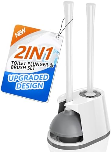 Amazon.com: Eyliden 2 Pack Toilet Plunger & Brush Set, Upgrade 3-Step ...