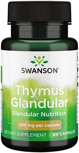 Amazon.com: Swanson Raw Thymus Glandular 500 Milligrams 60 Capsules ...