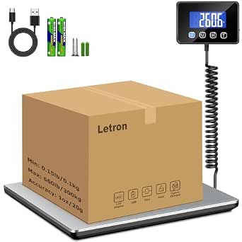 Postal Scales, 660lb/1oz High Precision LCD Display Parcel Scales ...