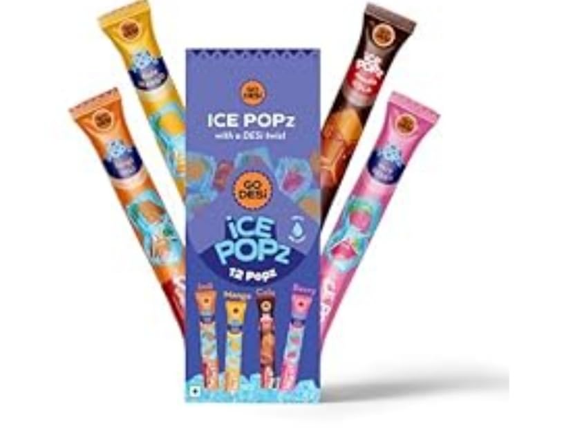GO DESi ice popz : 12-Pack Assorted 4 Flavours Fruit Ice Popsicles ...
