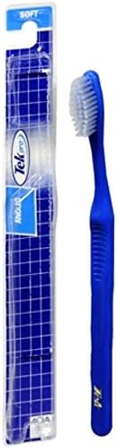 Amazon.com : Tek Pro Toothbrush Compact Head Soft Angled, Color May ...