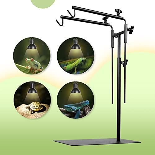 Snapklik.com : Reptile Dual Lamp Stand Metal Adjustable 15.5-37.5 Inch ...