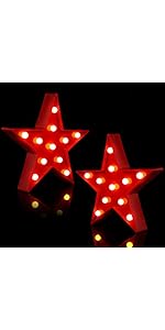 Amazon.com: Tarpop 4 Pcs Star Plastic Night Light Battery Operated LED ...