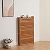 Amazon.com: latifolia Shoe Cabinet, Bamboo Shoe Storage Cabinet with 3 ...