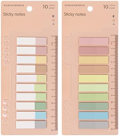 400PCS Sticky Tabs, LEUOSO Sticky Index Tabs with Ruler, Book ...