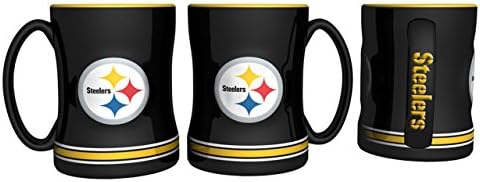 Amazon.com: Pittsburgh Steelers 14 Ounce Sculpted Logo Relief Coffee ...