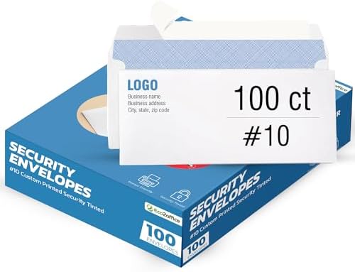 Amazon.com : Eco2 Office 100#10 Custom Printed Security Tinted ...