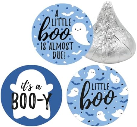 Amazon.com: Blue A Little Boo is Almost Due Boy Baby Shower Chocolate ...