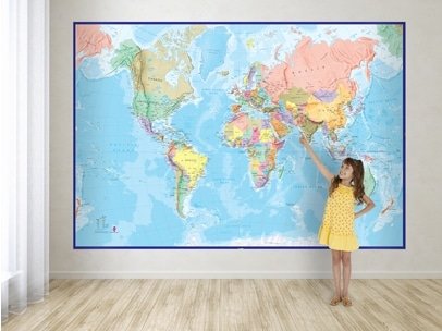 Amazon | World Map mural giant 4-sheets wall map | World