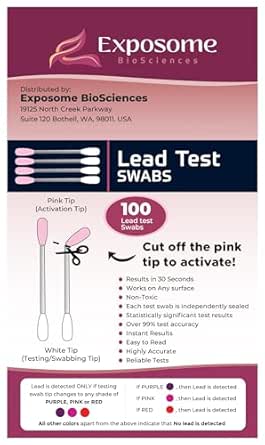 Lab Grade Lead Test Kit for Home Use with 100 Lead Check Test Swabs ...