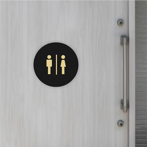 TOPTAG Washroom Sign Board Golden Black Acrylic Signage, Premium Self ...
