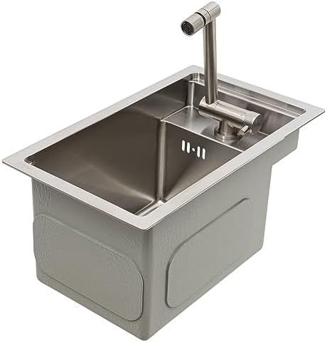 Stainless Steel Recessed Bar Kitchen Sink, Concealed Single Bowl ...