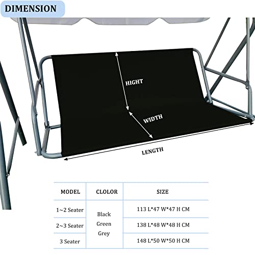 Coverify Replacement Swing Seat Cover, Waterproof Oxford Fabric Outdoor Garden Swing Chair Cover ...