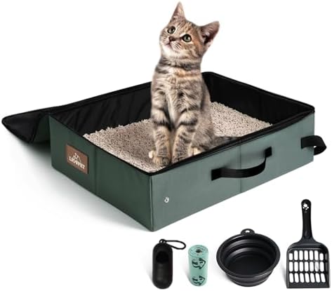 Amazon.com: Portable Travel Litter Box for Cats, Foldable Cat Litter ...