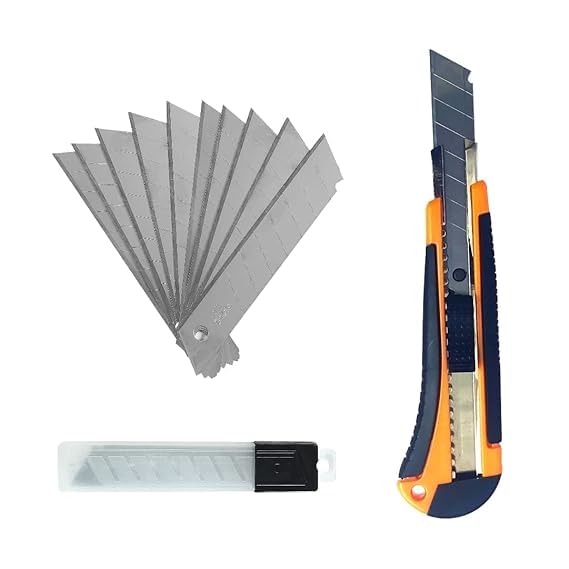 18mm Box cutter knife with self Lock System for thermocol, Cardboard ...