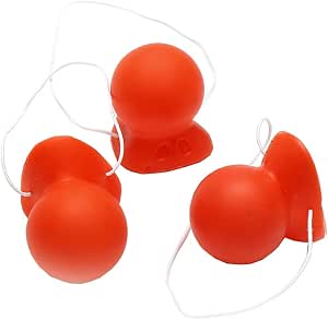 JIHUOO 3 Pcs Red Rubber Clown Nose Clown Cosplay Noses with Elastic ...