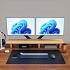 Amazon.com: Aothia Large Dual Monitor Stand Riser, Solid Wood Desk ...