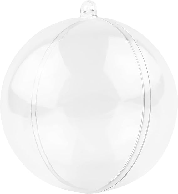MIKAILE Clear Christmas Baubles to Fill 8 cm, Plastic Christmas Balls ...