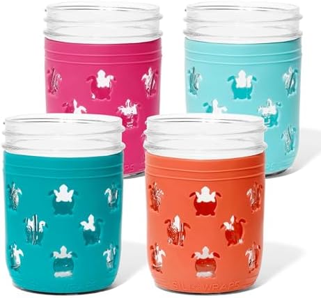 Amazon.com: Sili Wraps Silicone Mason Jar Sleeves, Anti-Slip Protector ...