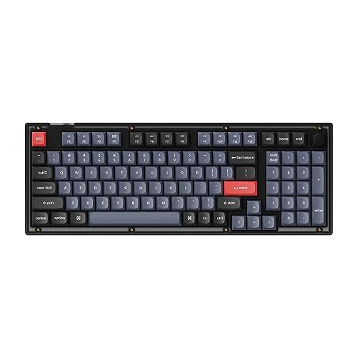 Keychron V5 96% Layout Custom Wired Mechanical Keyboard with Knob, 100 ...