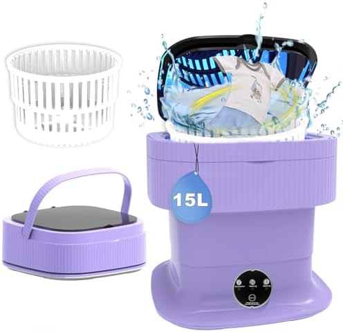 Amazon.com: Portable Mini Washing Machine,15L Upgraded Foldable Washer ...