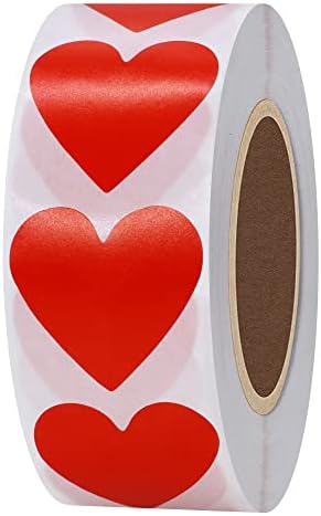 1000 Pcs Red Heart Stickers, 1 Inch Valentine's Day Self Adhesive Label ...