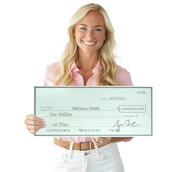 Amazon.com: Giant Check (23.5 x 12.5 inches - Medium Size) - Large Fake ...