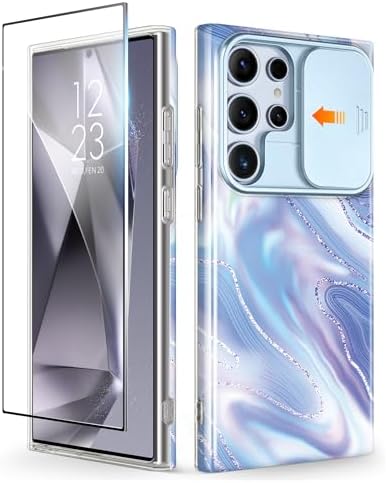 Amazon.com: GVIEWIN for Samsung Galaxy S24 Ultra Case with Slide Camera Cover+Screen Protector ...