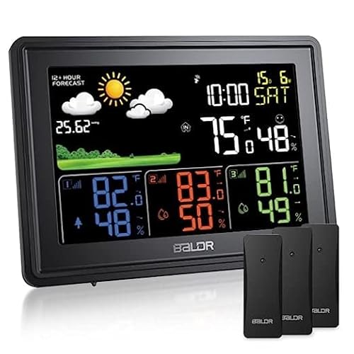 Baldr Weather Station Multiple Sensors Large Color Indoor Outdoor Thermometer Wireless With