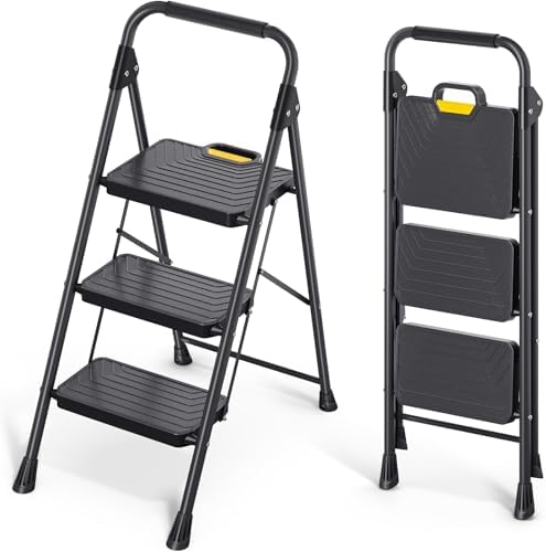 Amazon.com: Step Ladder Foldable Folding Stool - for Home Adults ...