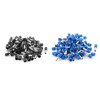 MECCANIXITY 10mm2 Crimp Cord Wire End Terminal Black 100 Pcs and 10mm2 ...