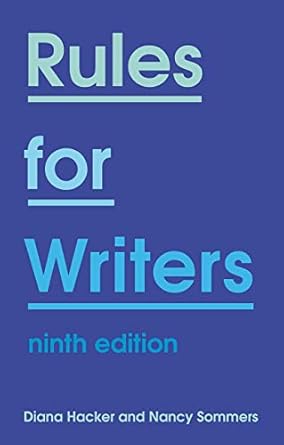 Rules for Writers: Hacker, Diana, Sommers, Nancy: 9781319248239: Amazon ...
