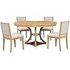 Amazon.com - Merax 5-Piece Extendable Round Dining Table Set 42"-58 ...