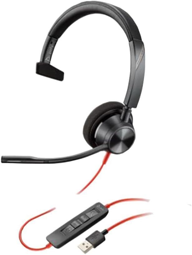 Amazon.com: Plantronics Poly Blackwire 5220 Stereo USB-C Headset + 3 ...