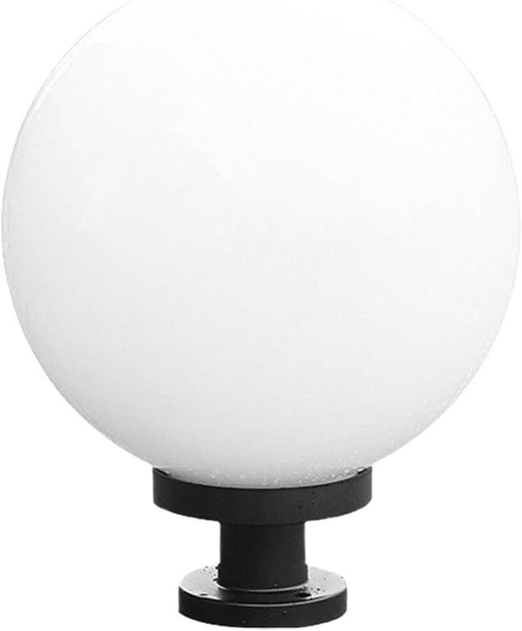 GANAZONO Outdoor Lantern for Fence Big Round Post Lights Acrylic Globe ...