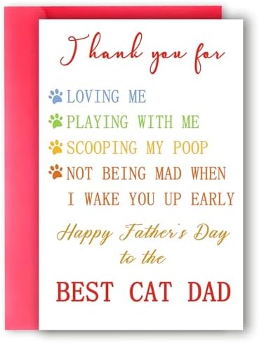 Amazon.com : Lovely Happy Father's Day from Cat, Adorable Cat Dad Card ...