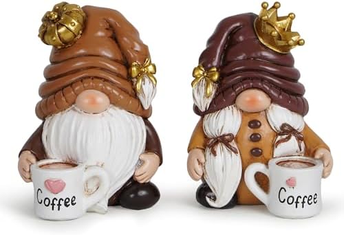 Amazon.com : JAJOAGIA Coffee Gnomes 6 inch Coffee Bar Decor with 3 Pcs ...