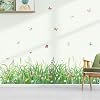 Amazon.com: decalmile Green Plant Grass Flowers Wall Corner Decals ...
