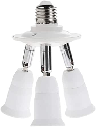 VEY14 3 in 1 Light Socket Adapter, E26 E27 3 in 1 Light Splitter Bulbs Fixture Converter ...