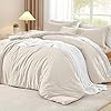 Amazon.com: Litanika Beige Cotton Comforter Full Size, Breathable Cream ...