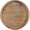 Amazon.com: Carah & Cossh 12'' Round Wooden Tray, Whitewashed Round ...