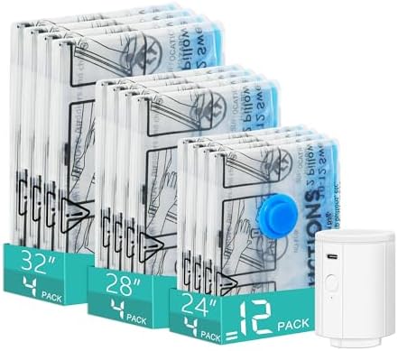 Amazon.com: ZOESTORAGE Travel Vacuum Bags with Pump, 80% Space Saver ...