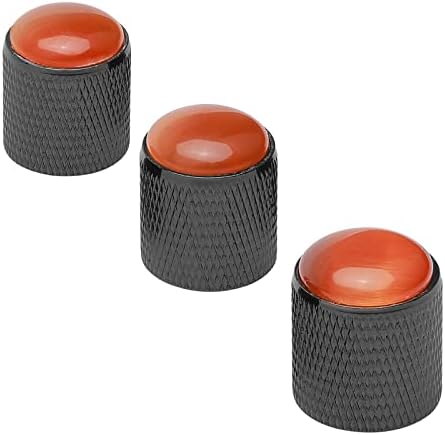 Amazon.com: Unxuey Black Guitar Control Knobs Volume Tone Control Knobs with Red Dome for 6mm ...