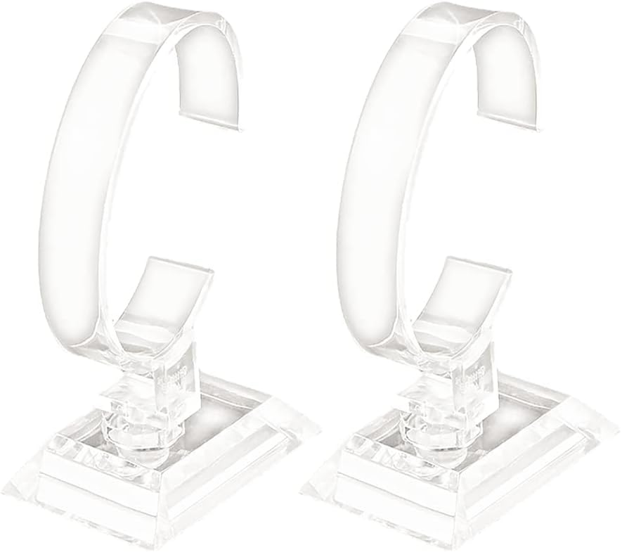 Amazon.com: GSHLLO 2 Pcs Clear Acrylic Watch Display Stands C Shape ...