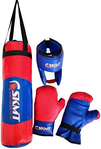 SKMT Never Lose Until You Win PVC Kids Boxing kit Blue Red (Punching ...